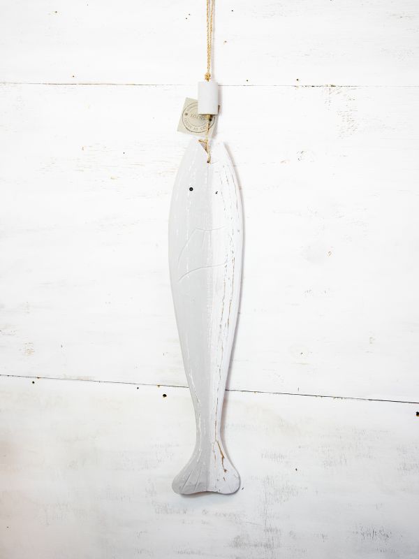 Deko Fisch Holzfisch Fisch Holz grau weiss Maritim Fischer D357202560