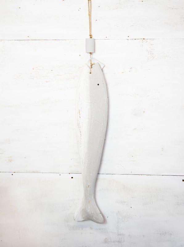 Deko Fisch Holzfisch Fisch Holz grau weiss Maritim Fischer D357202560